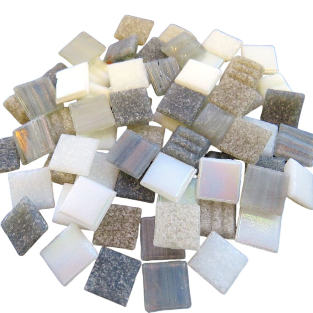 Glass mosaic grey mix 10mm - mosaicshop